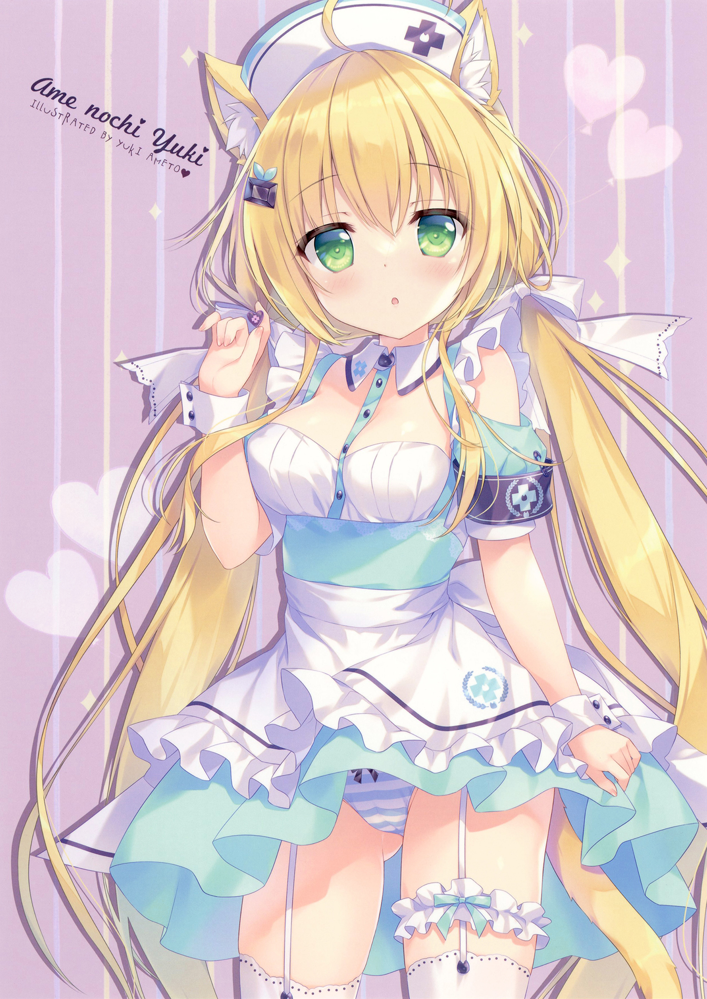 ameto yuki animal ears cameltoe garter nekomimi pantsu shimapan skirt lift stockings tail ...